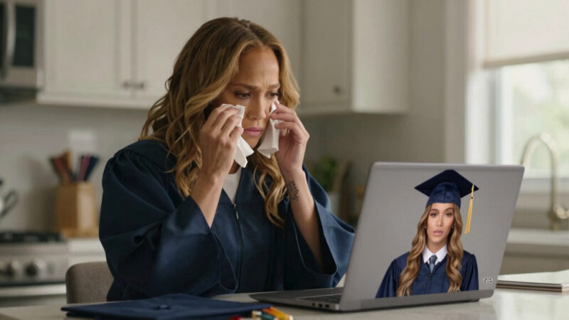 Jennifer Lopez Wiped Away Tears Watching Her Son Max Graduate High ...